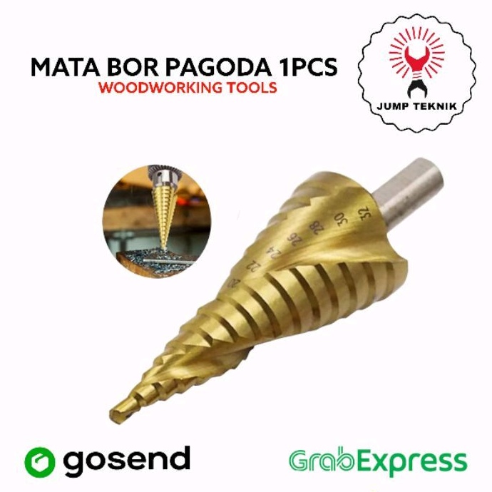 Jual Step Drill 4-32mm / Mata Bor Pagoda / Mata Bor Besi Titanium HSS ...