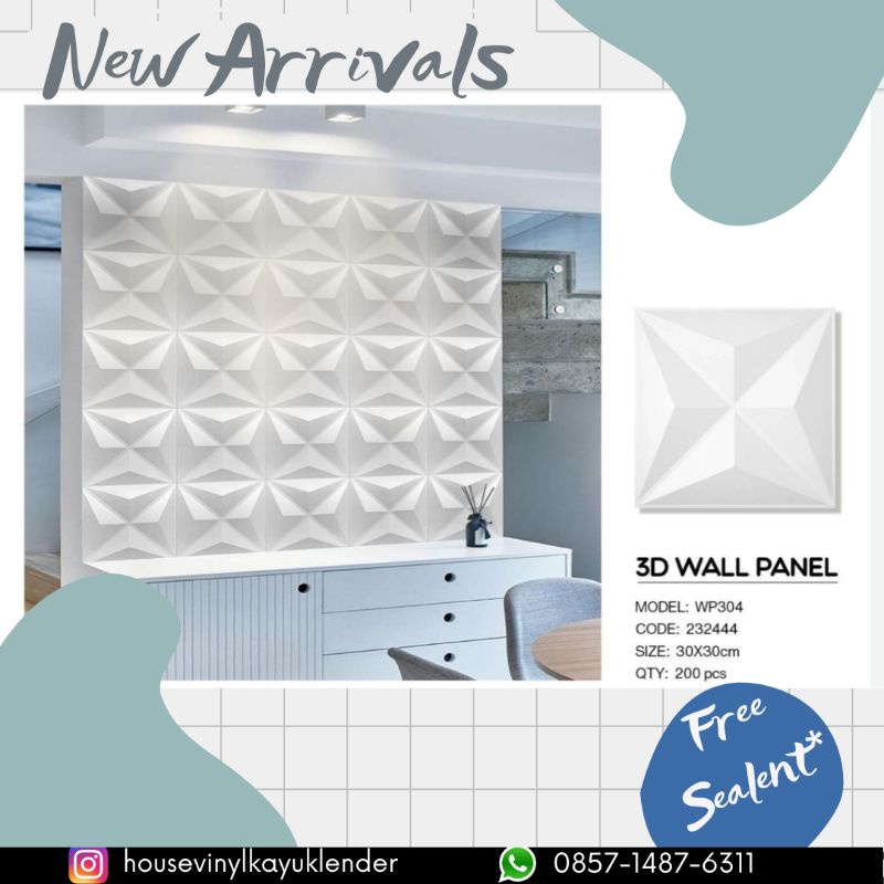Jual WALL PANEL WP304 TIMBUL PUTIH DEKORASI KANTOR UKURAN 30cm x 30cm ...