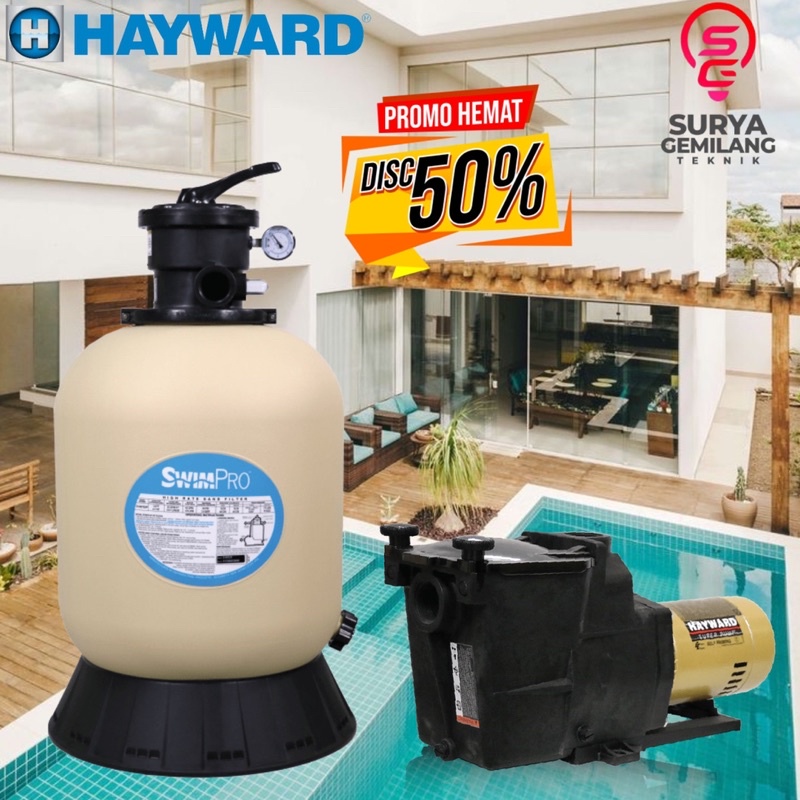 Jual Paket Pompa Kolam Renang Hayward Super pump 1.5HP Tabung Sand Filter Hayward S190TEXP Mesin ...