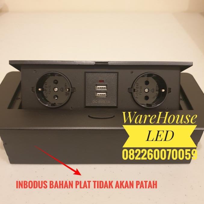Jual Stop Kontak Meja isi 2 STOPKONTAK EU ARDE + 2 USB CHARGER HITAM ...