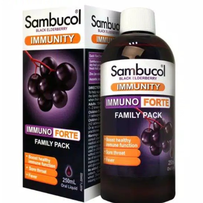 Jual Sambucol Imuno Forte Family Pack 250ml / untuk imunitas tubuh ...