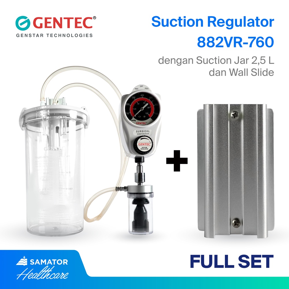 Jual Gentec Suction Regulator 882VR-760 + Suction Jar 2,5L + Wall Slide ...