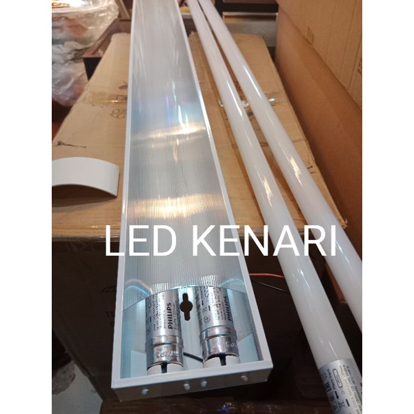 Jual Set kap lampu tl led 16W Philips kap lampu RM Outbow 2x16 W Philips 1200mm SLIM POLOS ...