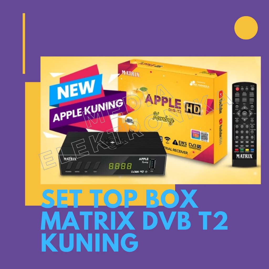 Jual Set Top Box Matrix DVB T2 Apple Kuning dan Matrix Burger | Shopee Indonesia