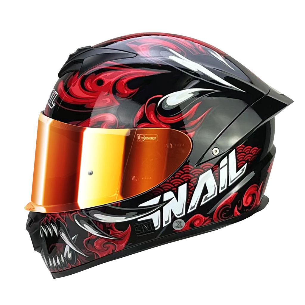Jual Helm FullFace Snail FFS2 Devil red | Shopee Indonesia