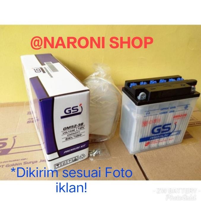 Jual ACCU / AKI MOTOR GS PREMIUM GM5Z-3B (BASAH / AIR) | Shopee Indonesia