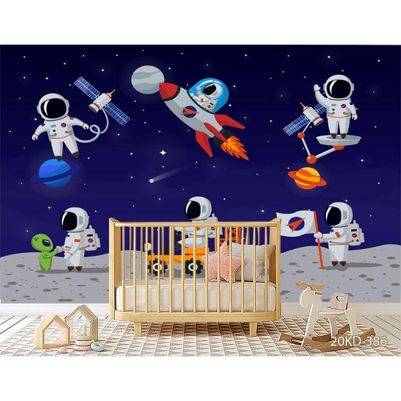 Jual Wallpaper Dinding Kamar Anak Tema Rocket Astronot-Wallpaper Tema ...