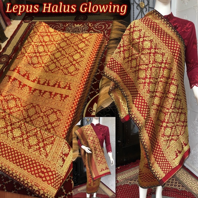 Jual Songket Lepus Halus Glowing Best seller/ songket tenun asli palembang /ilham songket ...