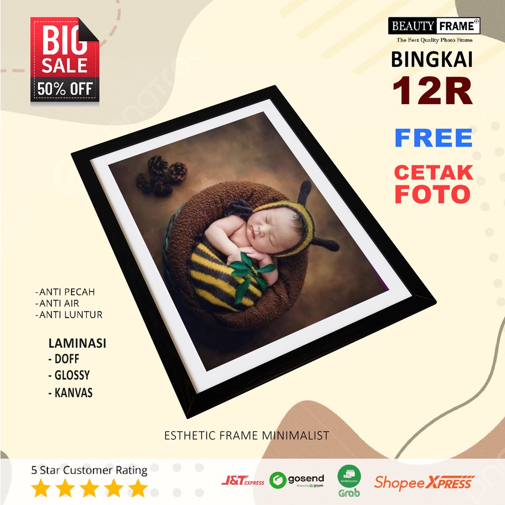 Jual PAKET FOTO 12R | FRAME MINIMALIS ESTETIK GRATIS CETAK FOTO ...