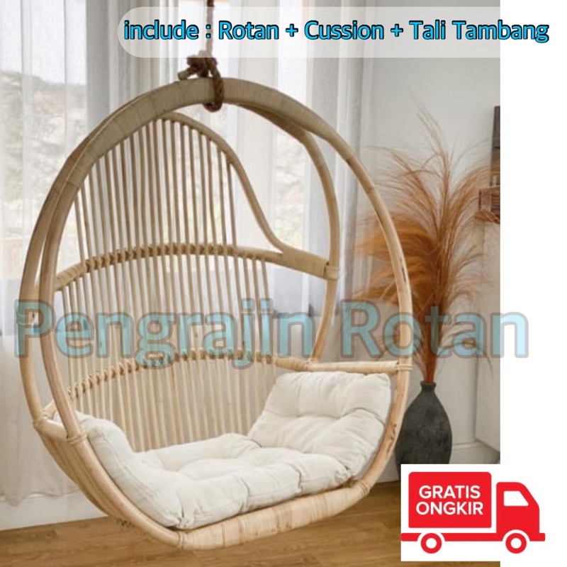 Jual AYUNAN ROTAN GANTUNG/KURSI GANTUNG ROTAN | Shopee Indonesia