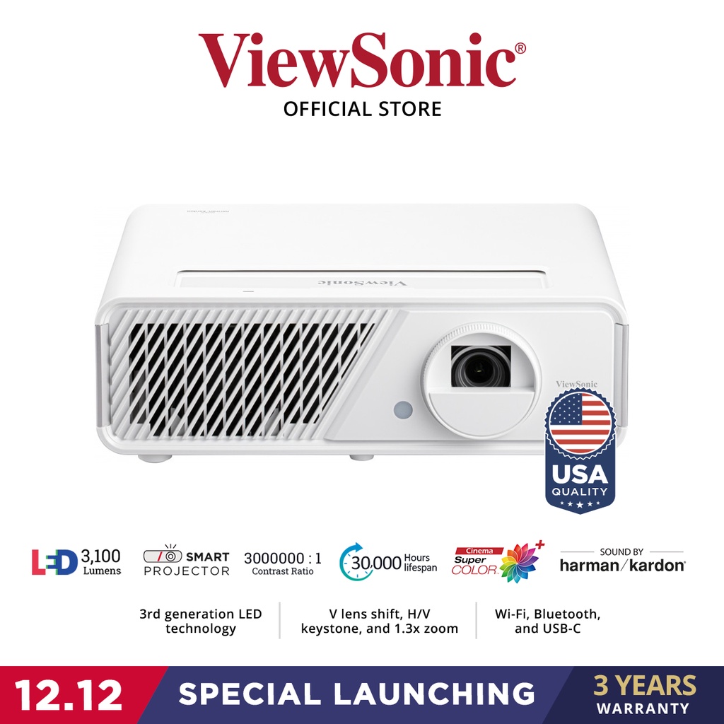 Jual ViewSonic Smart LED Projector X1 3,100 LED Lumens Full HD | Shopee ...