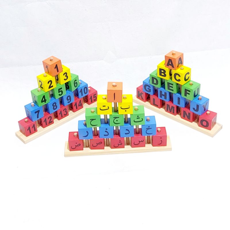 Jual edukasianakpintar_indonesia - Mainan edukasi kayu - Piramid Huruf ...