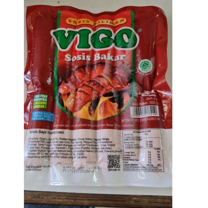 Jual Vigo sosis bakar isi 12 550 gr | Shopee Indonesia