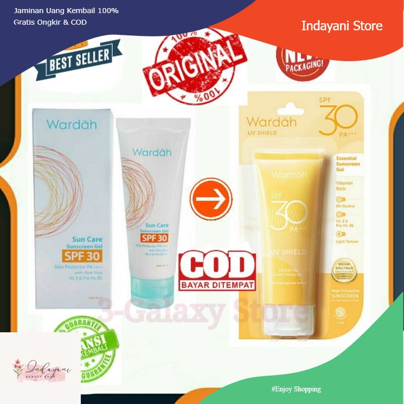 Jual WARDAH UV Shield Essential Sunscreen Gel SPF 30 Sunscreen Wardah SPF 30+++ Halal UV Shield ...