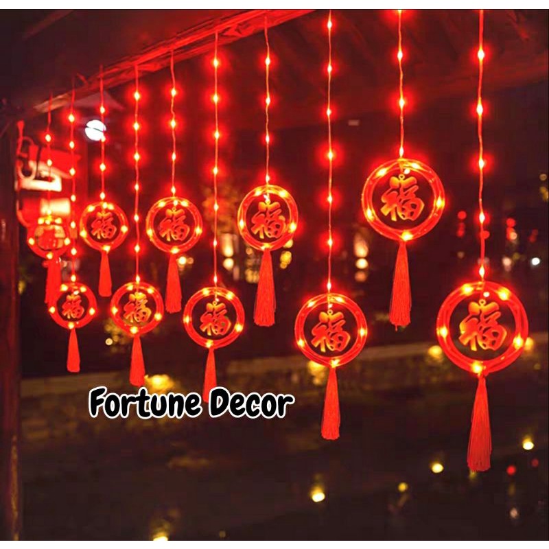 Jual Lampu lampion fu LED tirai hiasan dekorasi imlek | Shopee Indonesia