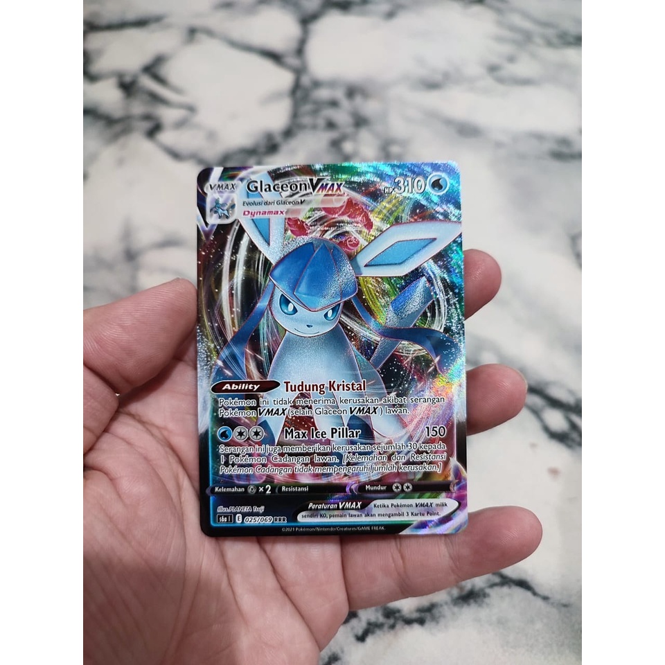 Jual Kartu Pokemon TCG Glaceon VMax RRR Original Indonesia V Eevee Eeveelution Leafeon Flareon ...