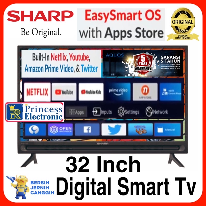 Jual Sharp Led Smart digital tv 32 inch | Shopee Indonesia