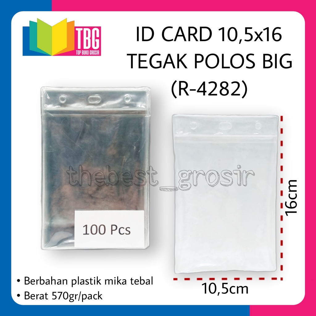 Jual 1 PACK (100 LEMBAR) ID CARD 10.5X16 TEGAK POLOS BIG PLASTIK KEPLEK ...