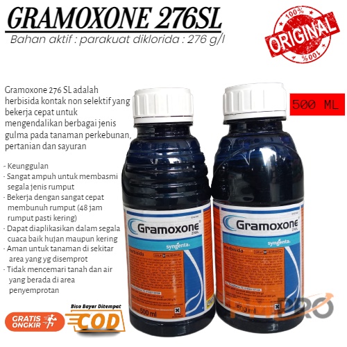 Jual Herbisida Gramaxone 276 Sl 500 Ml Gramason Obat Racun Multifungsi ...
