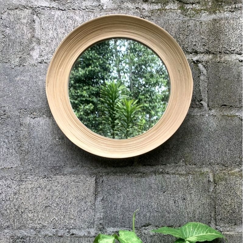 Jual Cermin Bambu Aesthetic Model Canang | Shopee Indonesia