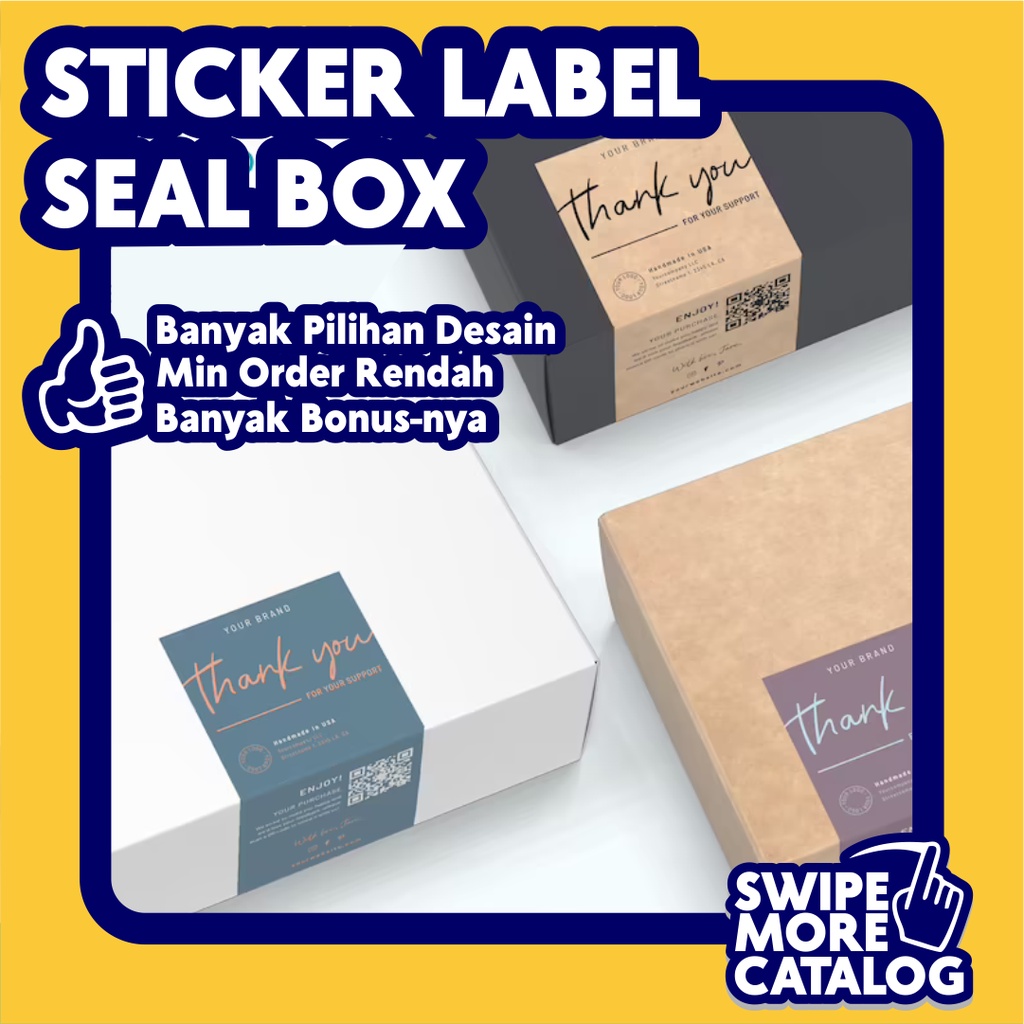 Jual cetak stiker thank you label kemasan sealbox olshop kue makanan ...