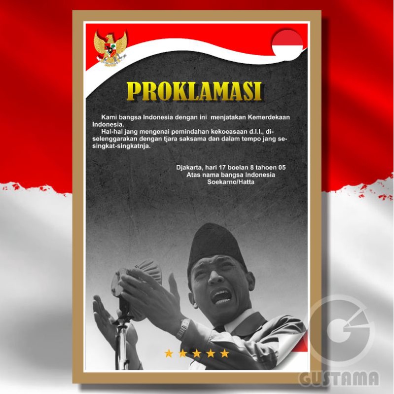 Jual Poster Teks Proklamasi Kemerdekaan Wipe Clean A3+ | Shopee Indonesia