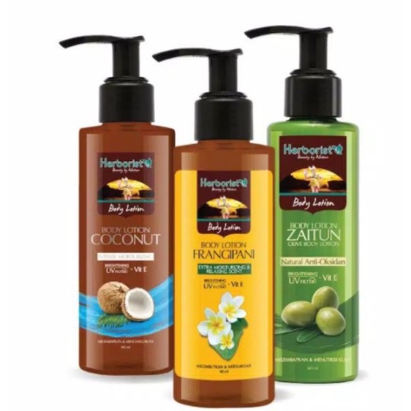 Jual Herborist Body Lotion Zaitun | Coconut | Frangipani | Whitening UV ...