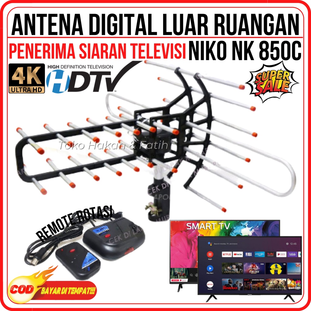 Jual NIKO NK-850C Antena TV Digital DVBT2 Outdoor UHF VHF Remote & Head Amplifier + Booster ...