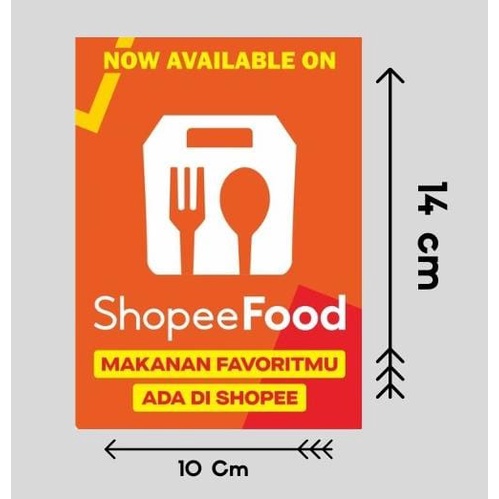 Jual STICKER SHOPEE FOOD (logo SHOPEE baru) untuk tempat kuliner 10 X ...