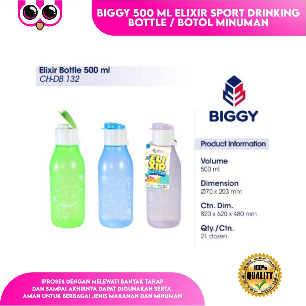 Jual BIGGY 500 ML ELIXIR SPORT DRINKING BOTTLE / BOTOL MINUMAN | Shopee Indonesia
