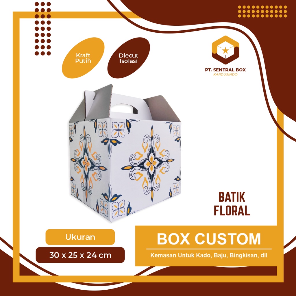 Jual Box Parcel Batik Flora - 30 x 25 x 24 cm parselbox/hampers/packing ...
