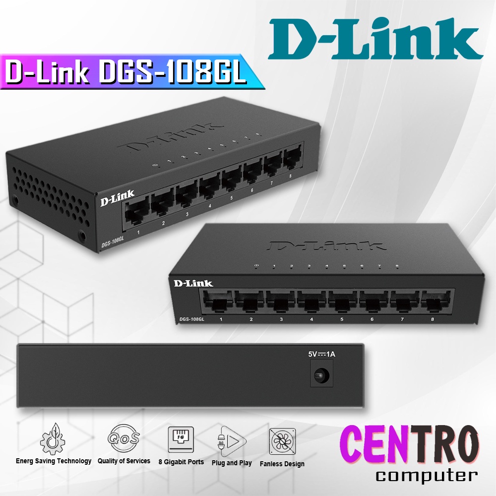Jual D-Link DGS-108GL Switch hub 8 Port Gigabit Metal Case | Shopee ...