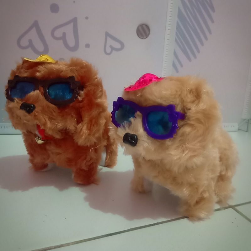 Jual Mainan Robot Boneka Anjing Lucu Warna Warna Kacamata dan Topi Bisa ...