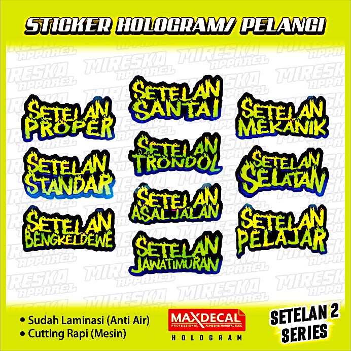Jual Terbaru!! Stiker Viral Hologram Terlaris Setelan Series 2 ...