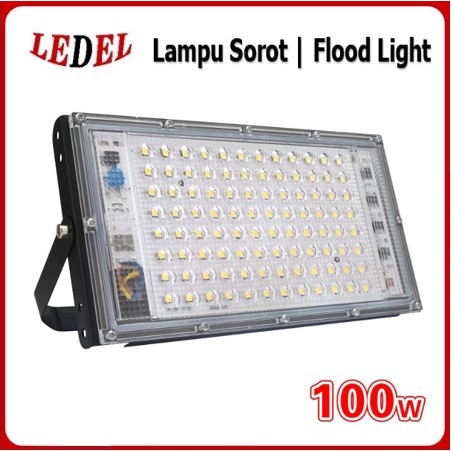 Jual Lampu tembak / sorot / hias LED 100 watt modul Slim tipis outdoor waterproof SMD LED Flood ...