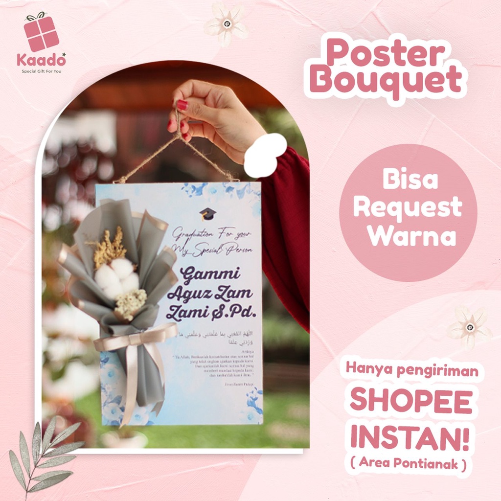 Jual KADO BINGKAI POSTER BUKET | WISUDA | BIRTHDAY | Shopee Indonesia