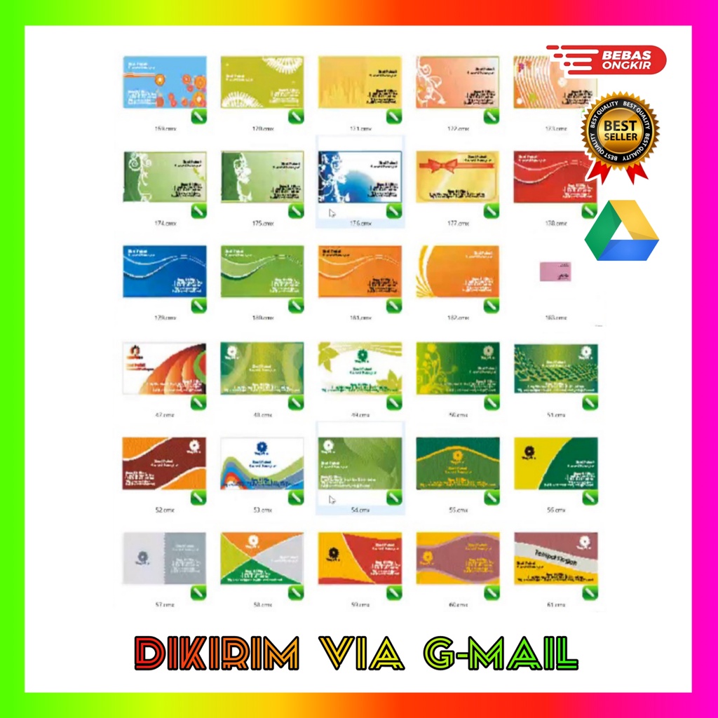 Jual 600 Desain Kartu Nama + ID Card CDR Only - CDR Template | Shopee ...