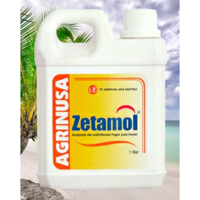 Jual ZETAMOL 1 Liter Agrinusa Obat Ayam Ternak Unggas Paracetamol Cair ...