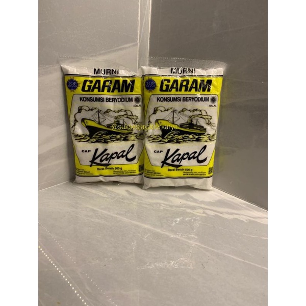 Jual Garam beryodium cap kapal 500gram / garam cap Kapal 1/2kg / Garam ...