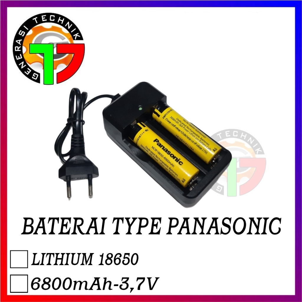 Jual Batterai Charger Panasonic NCR18650 Li-ion 3.7volt-6000mAh Jenis ...