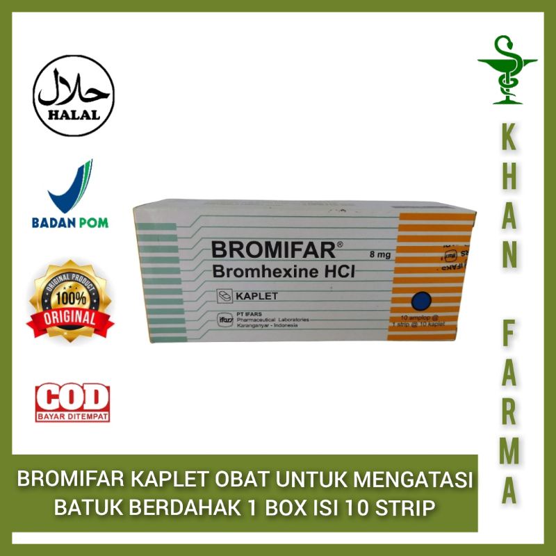 Jual BROMIFAR KAPLET OBAT UNTUK MENGATASI BATUK BERDAHAK 1 BOX ISI 10 ...
