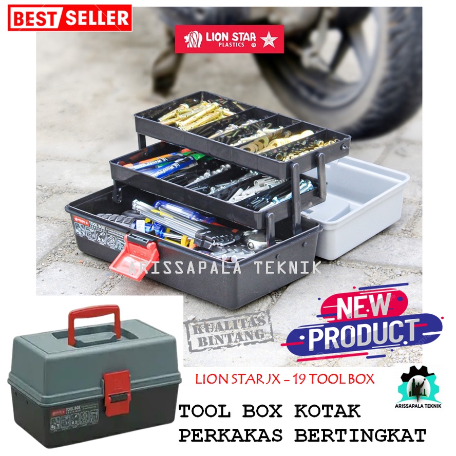 Jual TOOL BOX LION STAR JX19 KOTAK PERKAKAS BERTINGKAT TEMPAT PERALATAN ...