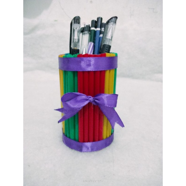 Jual Tempat Pensil Dari Sedotan || Prakarya Tugas Anak Sekolah | Shopee Indonesia