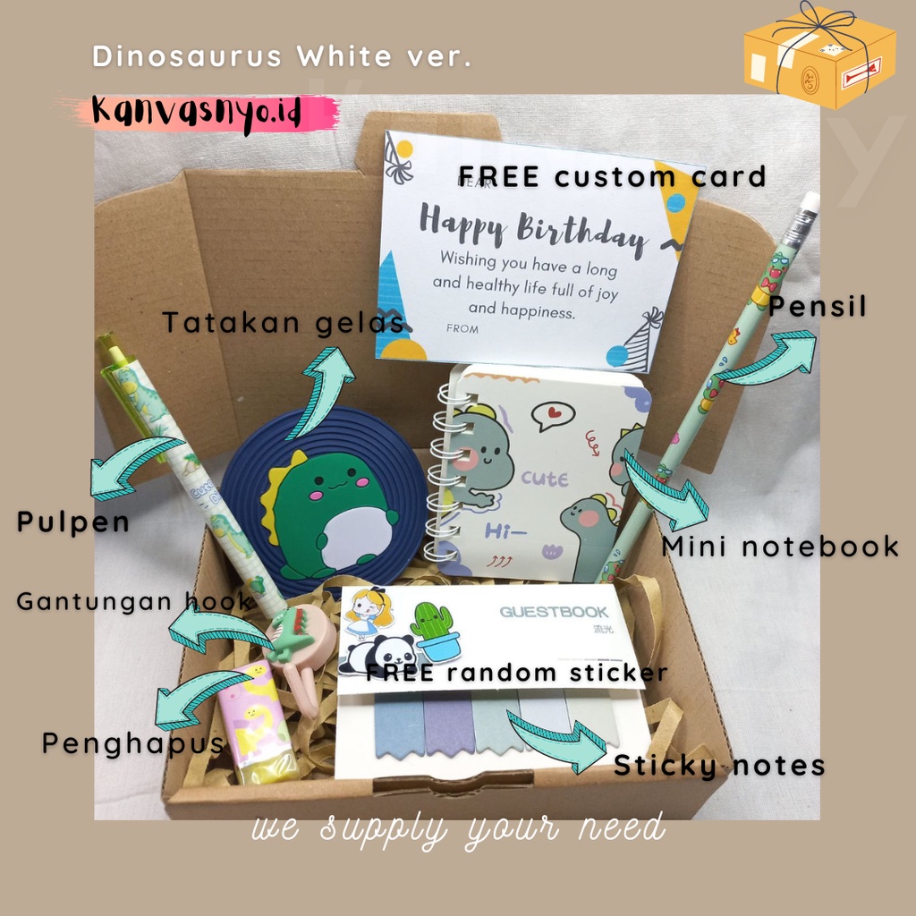 Jual Hampers Stationary Mini | Journal, Notebook, Alat Tulis 7 in 1 ...