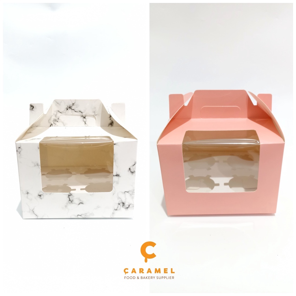 Jual Box cupcake fancy isi 4 - tempat cupcake - dus cupcake - box kue ...