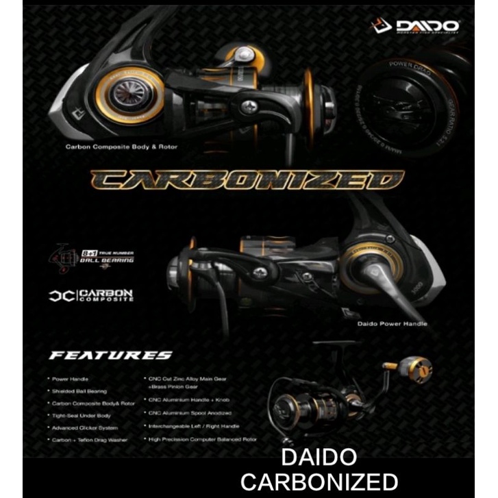 Jual Reel Daido CARBONIZED 1000 3000 4000 power handle | Shopee Indonesia
