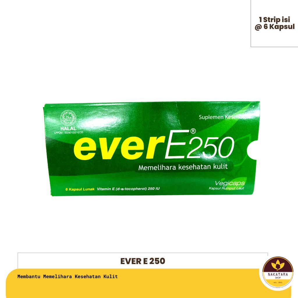 Jual EVER E250 MEMELIHARA KESEHATAN KULIT ISI 6 KAPSUL LUNAK | Shopee ...