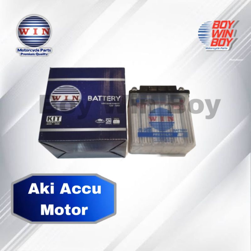 Jual Aki Accu Motor Merk WIN Battery PNP GTZ5 Karisma Supra 125 Revo ...