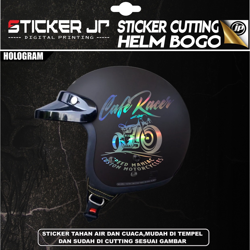 Jual Stiker Helm Bogo - Cutting Sticker Helem bogo Cafe Racer JP-01 ...