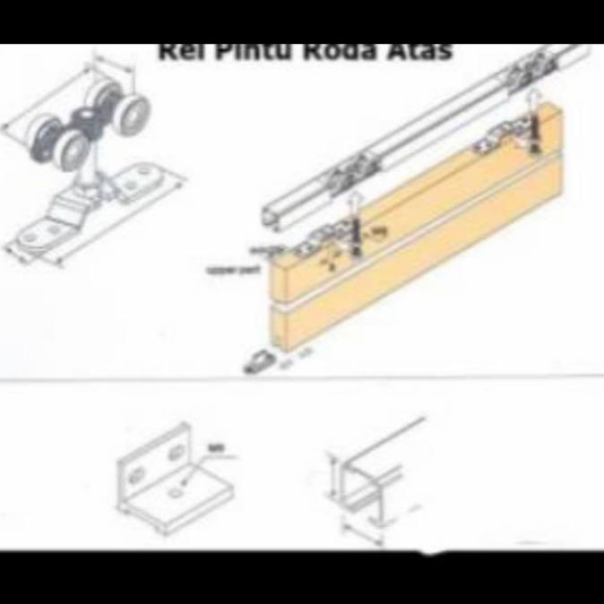 Jual Rel Sleding Pintu J5 240Cm 2.4M 1Set Rel Pintu Geser 240Cm ...